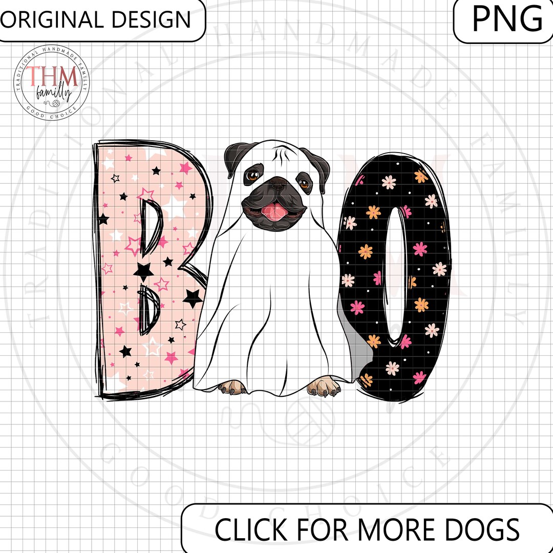 Dog Ghost Png/ Trending Dog Halloween Png/ Pug Ghost Retro - Etsy
