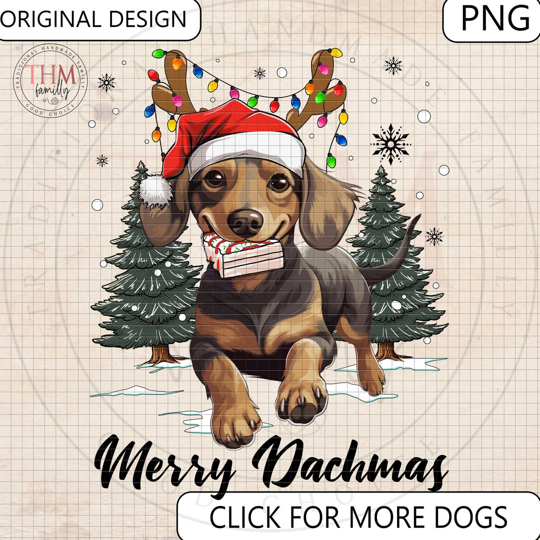 Merry Christmas Dachshund Funny Png, Cute Christmas Design Sublimation ...