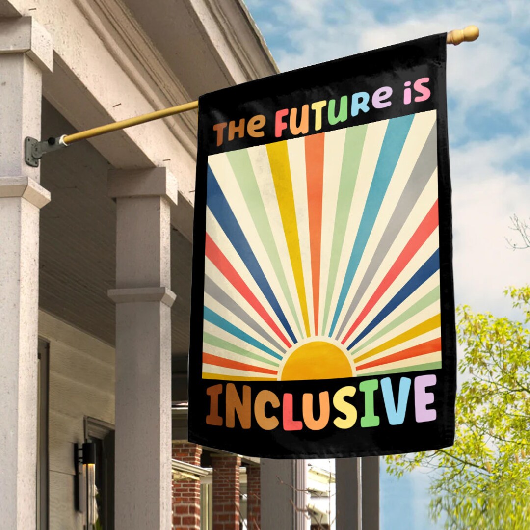 The Future is Inclusive Garden Flag, Rainbow Pride Flag, Trans Rights ...