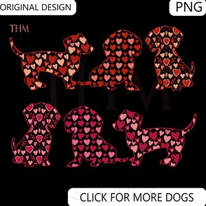 Happy Valentine's Day Dachshund Dog Two Version Color Design Png ...