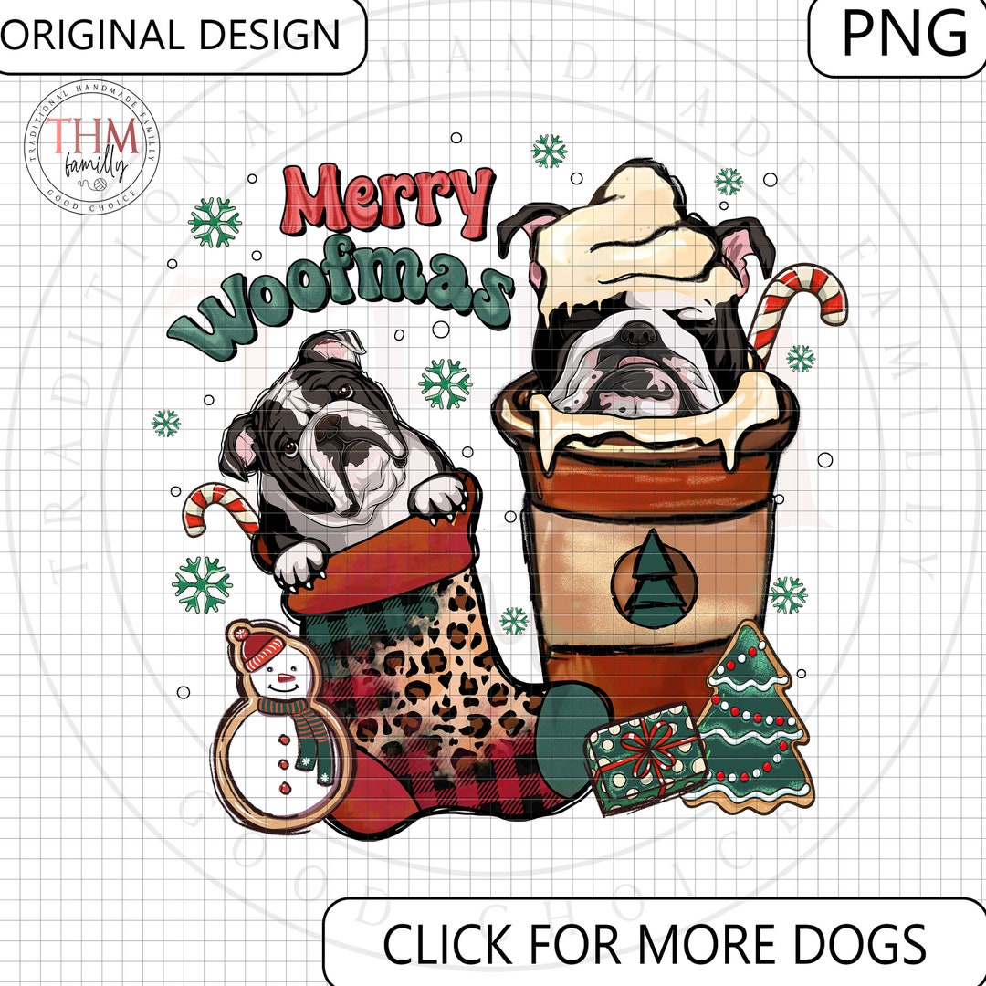 Merry Christmas Trending Png/ Funny Dog Christmas/ English Bulldog ...