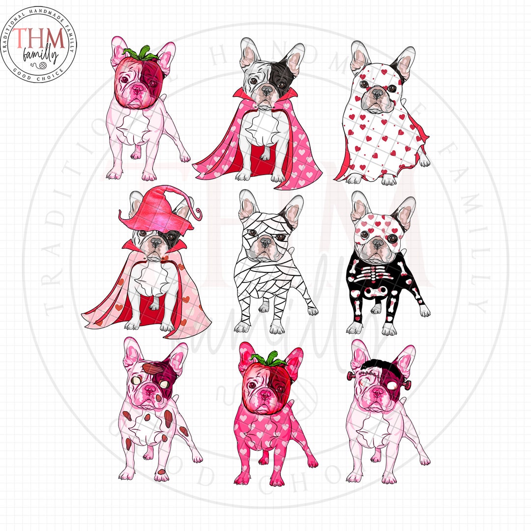 French Bulldog Valentine Png/ Frenchie Halloween Valentine Funny Design ...