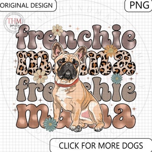 Frenchie Mom Png/ French Bulldog Retro Leopard Design Png/ Dog Mom ...