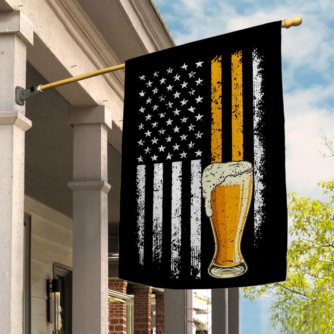 Drinking Flag, Funny Beer Flag, USA Funny Flag, Garden Decoration ...