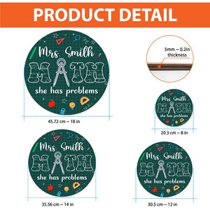 Personalized Math Teacher Door Sign, Classroom Door Hanger,back to ...