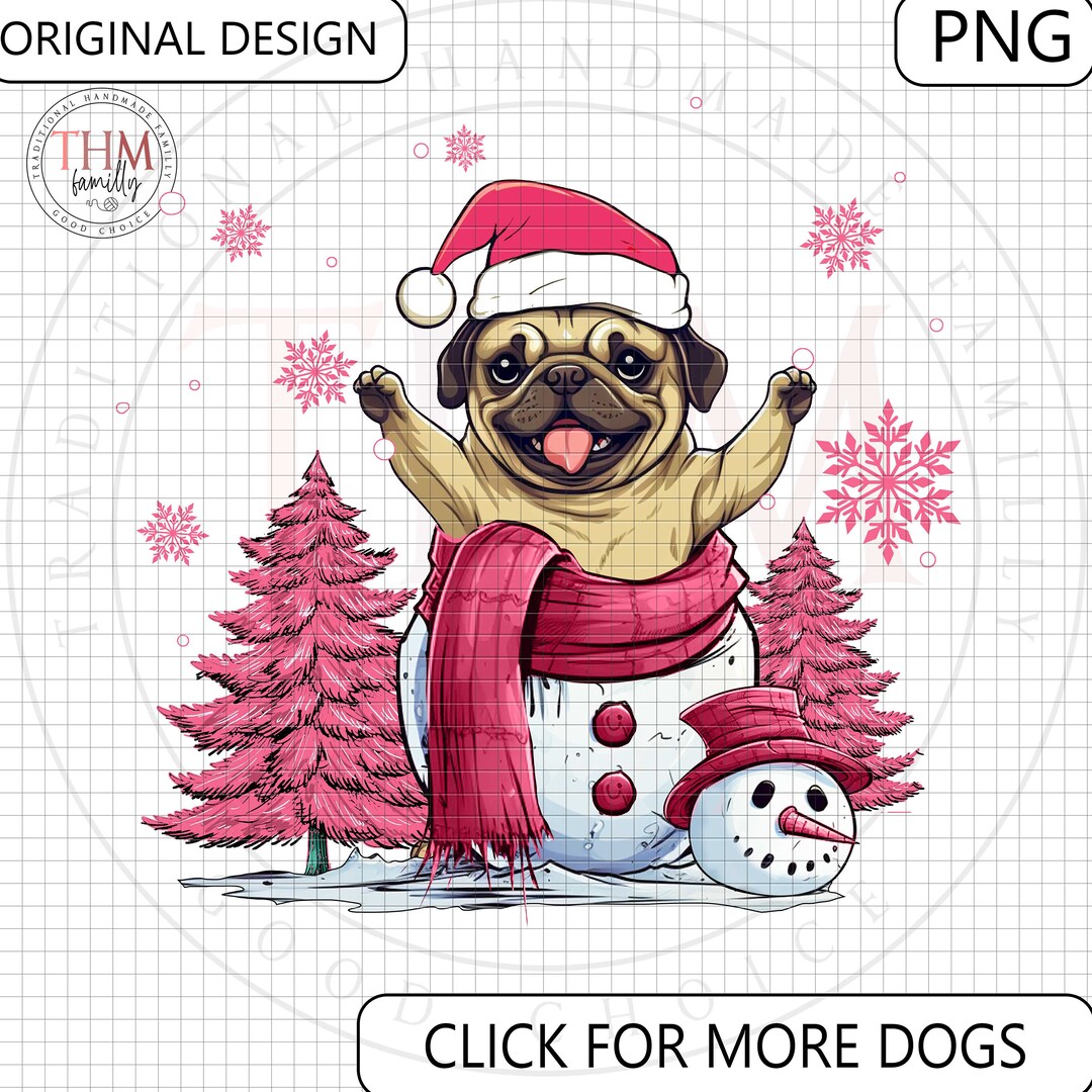 Funny Christmas Trending Png/ Merry Christmas Design Download/ Cute Pug ...