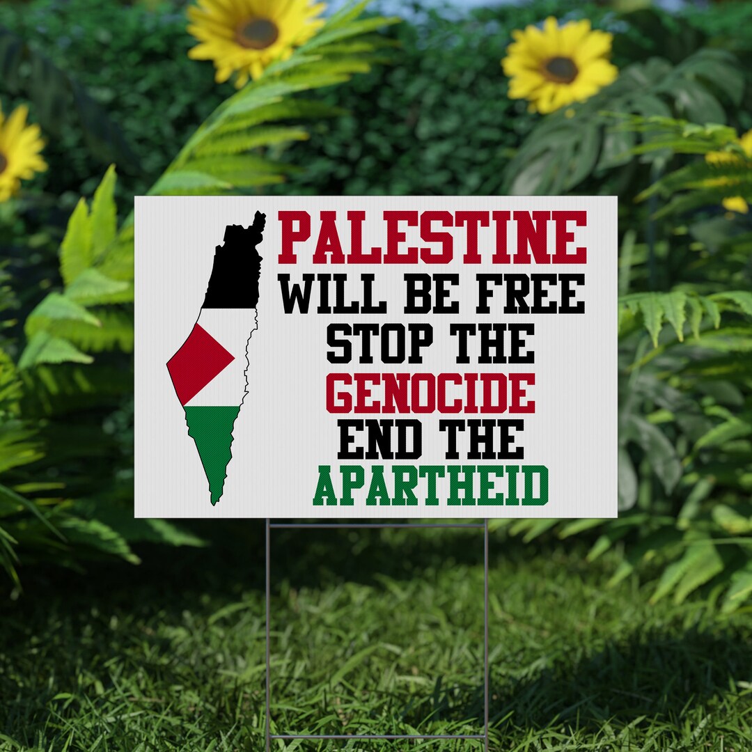 Stop the Genocide Sign, Palestine Yard Sign With Metal H Stand ...