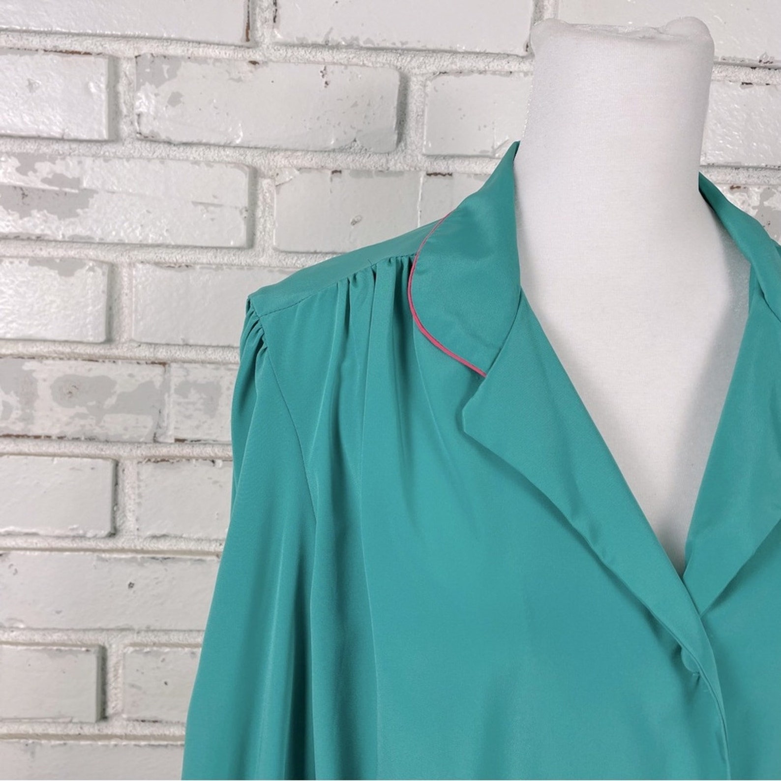 Vintage 70s Jenni Green and Pink Tie Belt Button Down Midi Shirt Dress ...