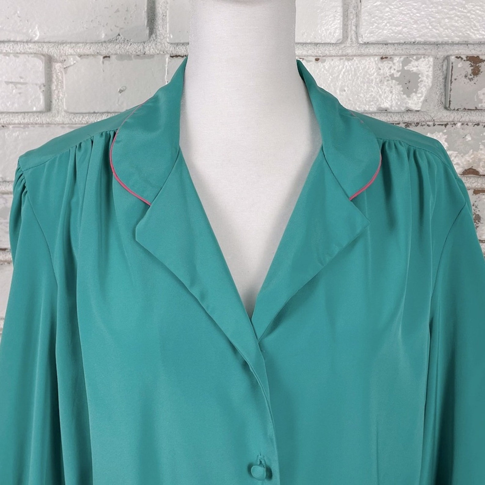 Vintage 70s Jenni Green and Pink Tie Belt Button Down Midi Shirt Dress ...