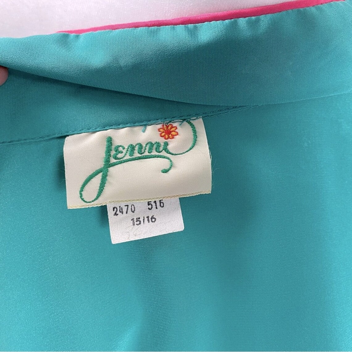 Vintage 70s Jenni Green and Pink Tie Belt Button Down Midi Shirt Dress ...