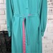 Vintage 70s Jenni Green and Pink Tie Belt Button Down Midi Shirt Dress ...