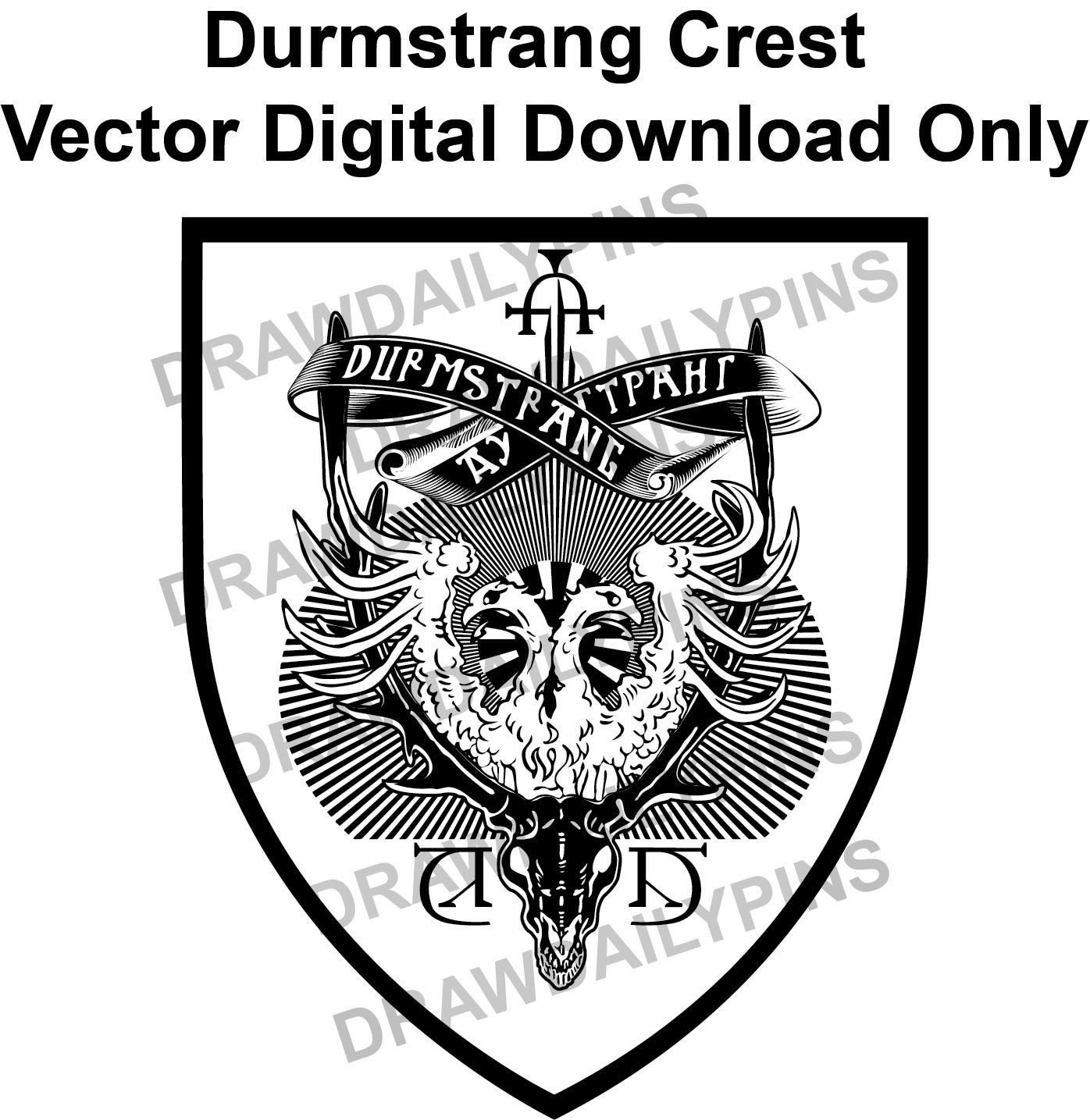 D School Crest black & White - Etsy