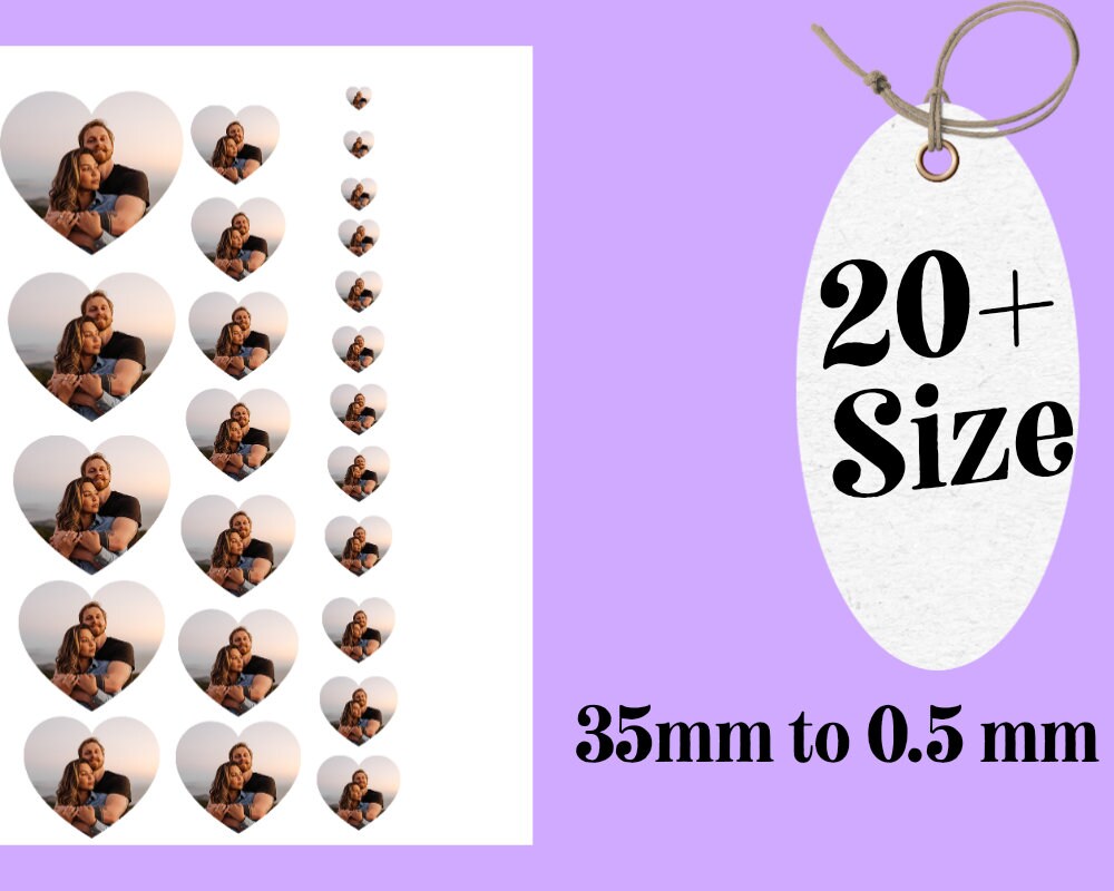 Digital Heart Shaped Locket Size Photo Printed Love Heart - Etsy