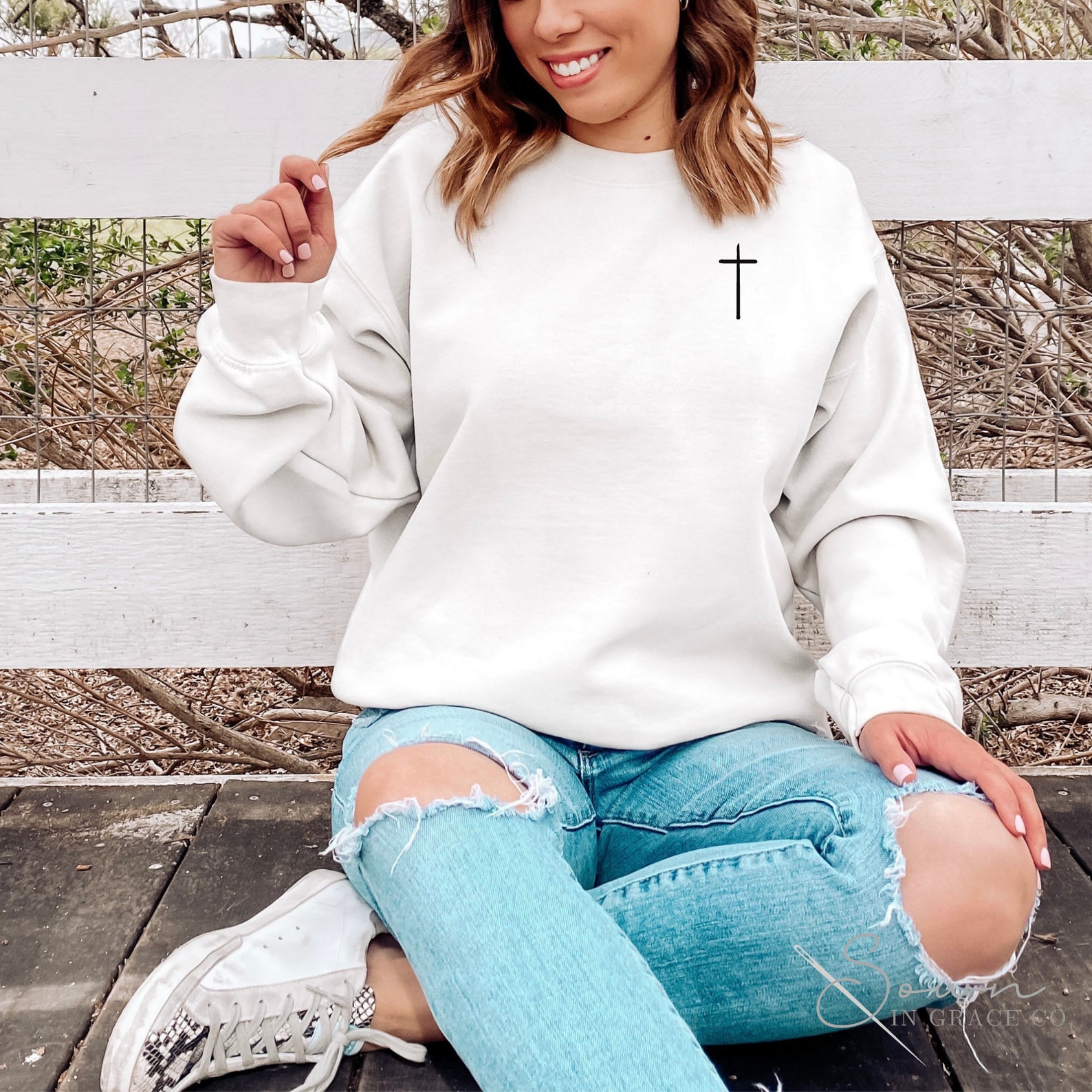 Christian Sweatshirt Bible Verse Christian Apparel Simple | Etsy