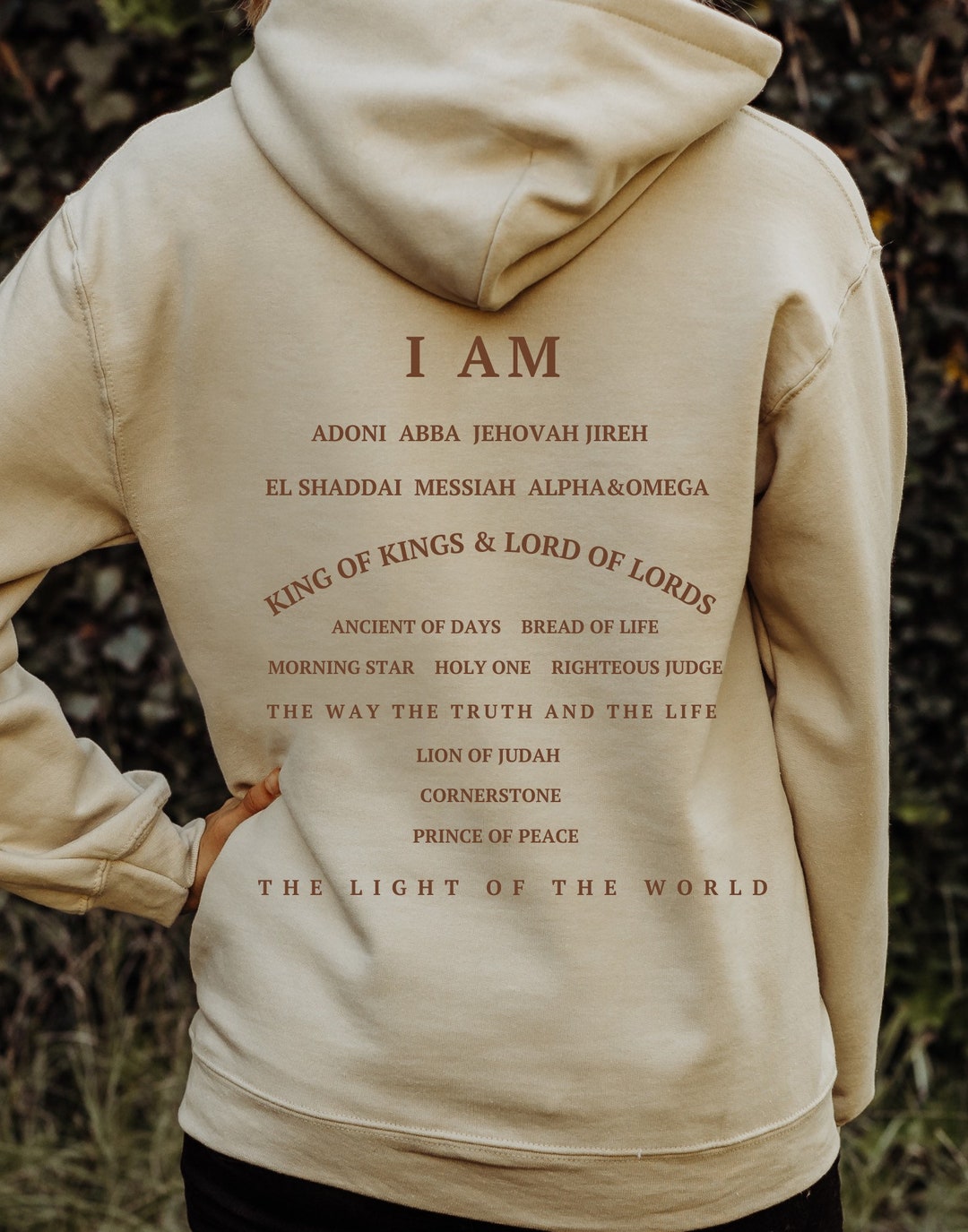 Names of God Sweatshirt I Am Hoodie, Aesthetic Hoodie Christian Jesus ...