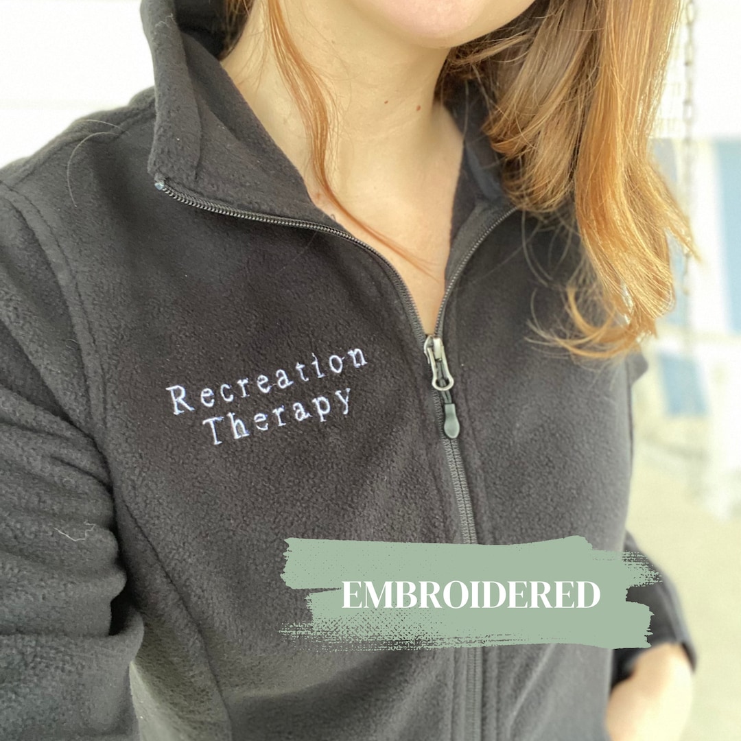 Recreation Therapy Embroidered Fleece Recreation Therapy Zip up ...