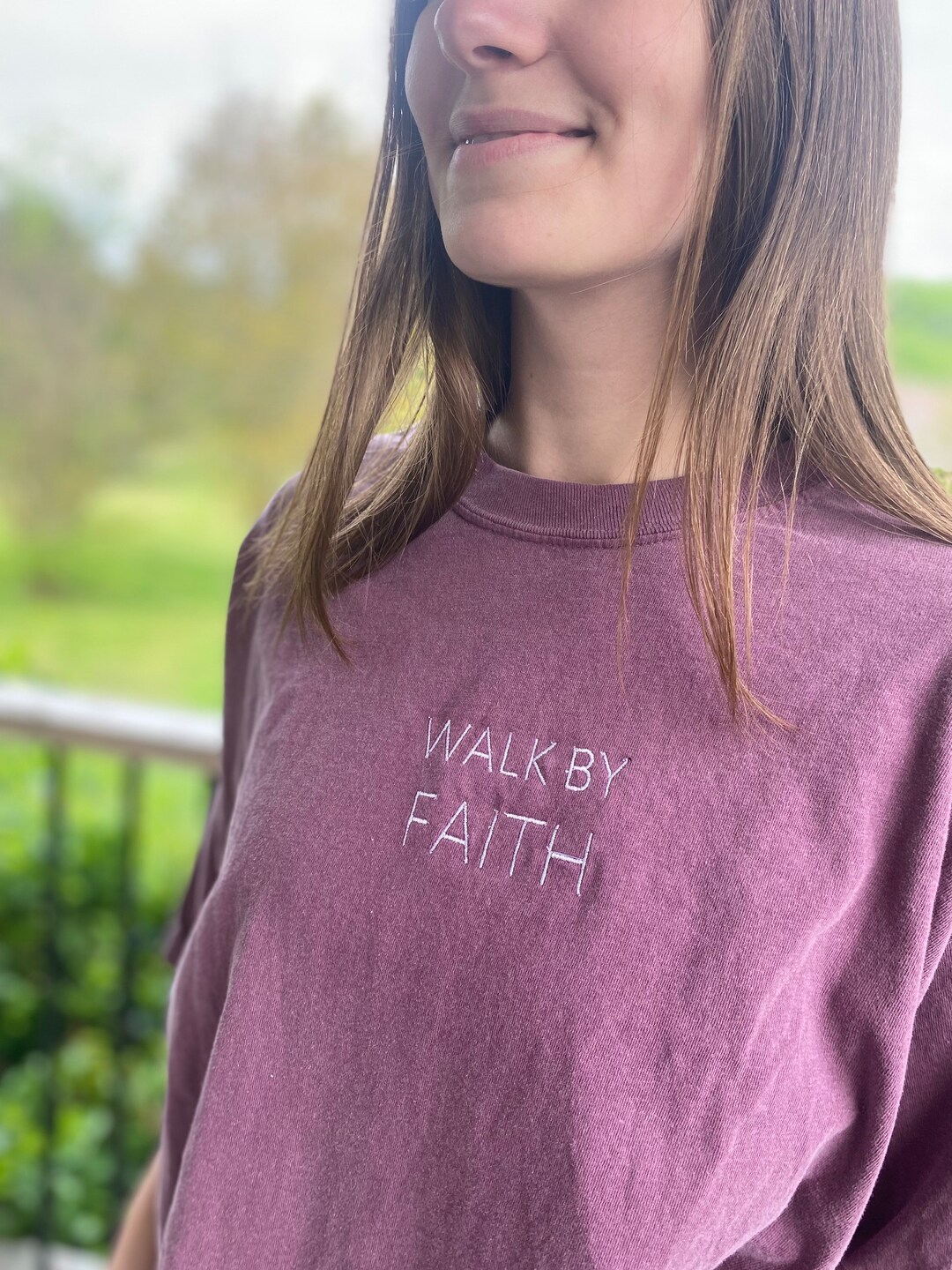 Walk by Faith T-shirt |embroidered Shirt | Comfort Color Shirt ...