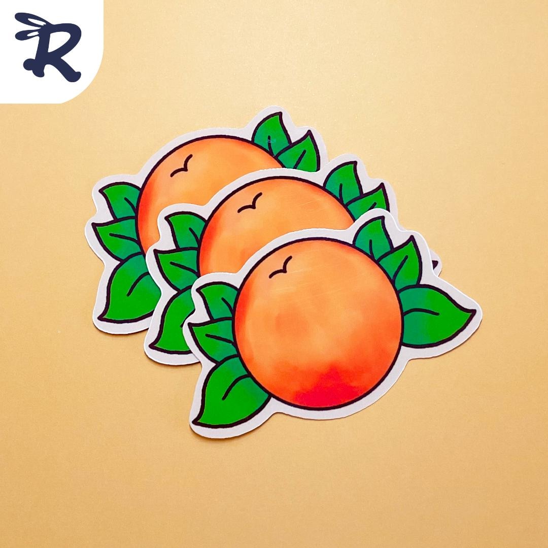 Fresh Orange Sticker | Vinyl Matte Sticker | 3 Stickers - Etsy