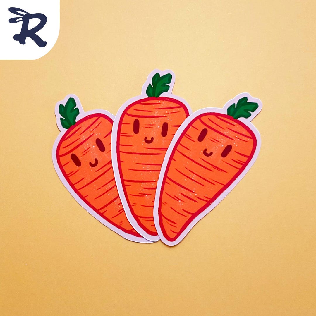Cute Carrot Sticker | Carrot Sticker | Die Cut Sticker - Vinyl Matte ...