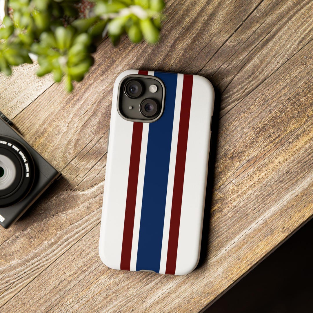 Vertical Stripe Phone Case | Retro Red and Blue | iPhone and Samsung ...