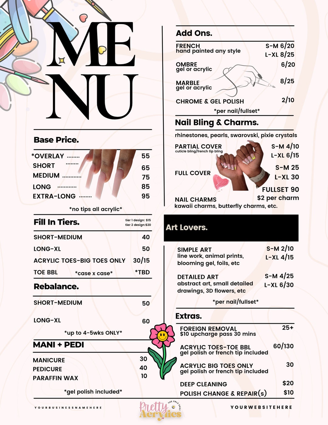 Service Menu -price List and Client Consultation Form - Etsy