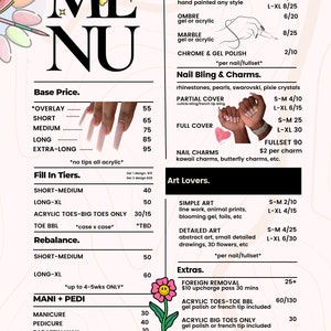 Service Menu -price List and Client Consultation Form - Etsy