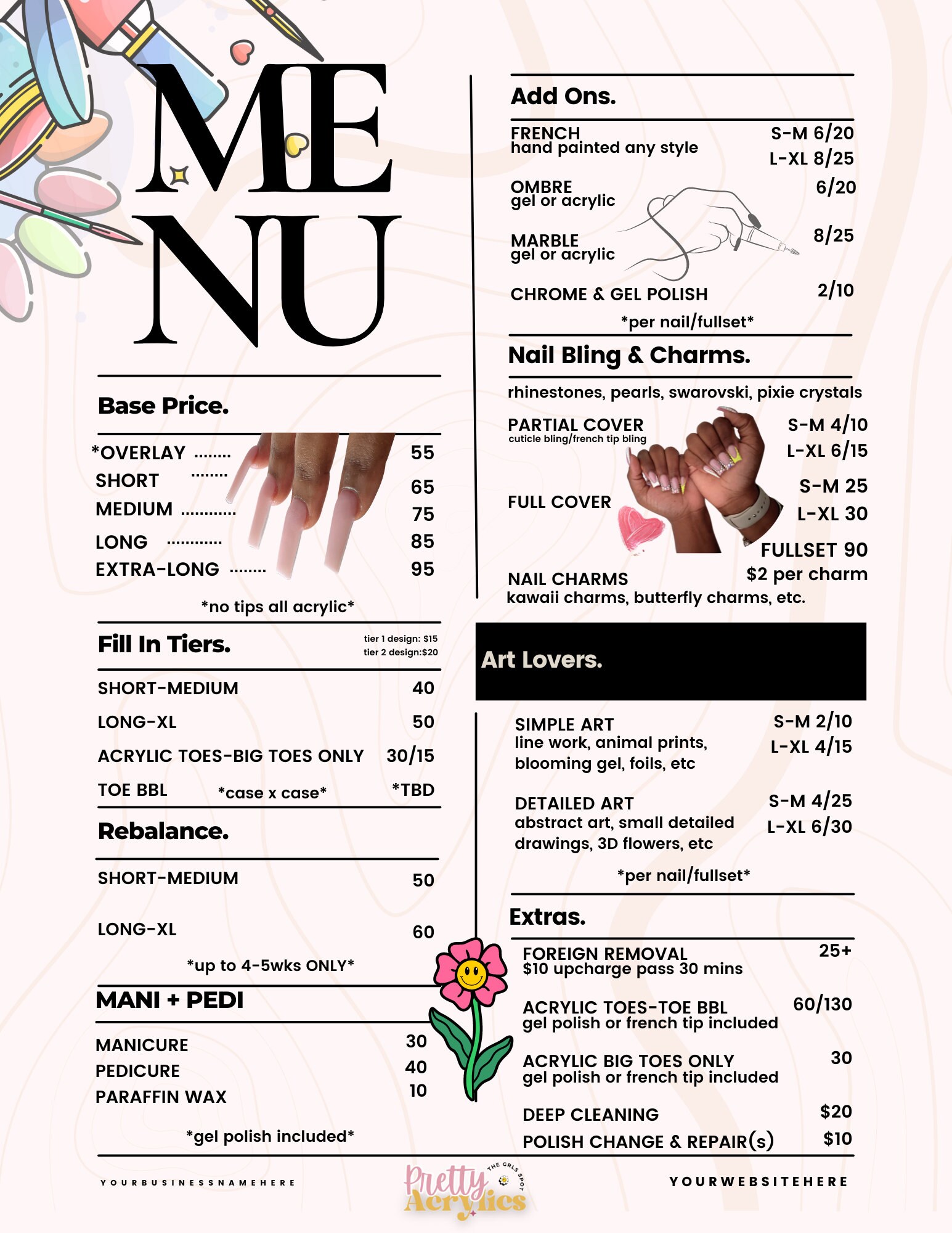 Service Menu -price List and Client Consultation Form - Etsy
