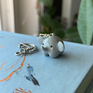Elephant Charm + Keychain | Handmade Kawaii Clay Charm - Etsy