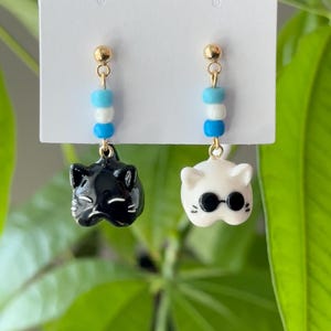 Gojo & Geto (cat) Earrings | Handmade Kawaii Clay Earrings - Etsy