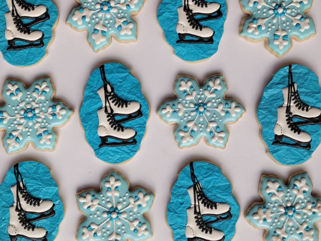 6 SIX Large Ice Skate Figure Skating Winter Wonderland Christmas ...