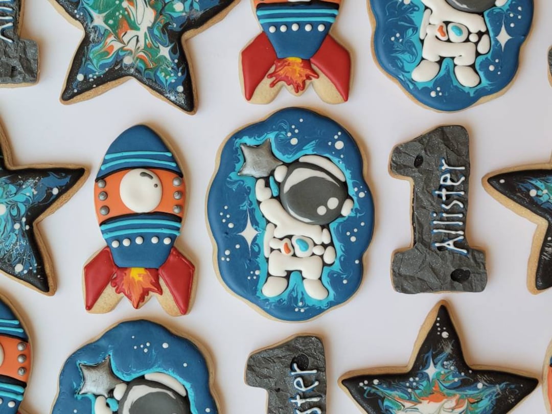 Galaxy Space First Trip Around the Sun Moon Star Astronaut Rocket Ship ...