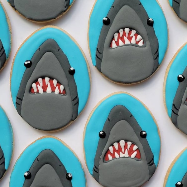 Shark Sugar Cookies - Etsy