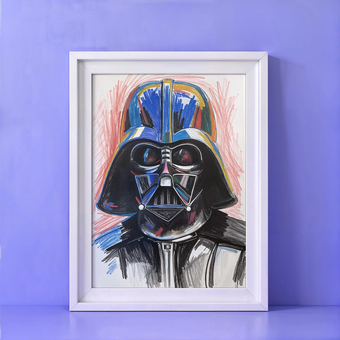 Darth Vader in Crayon Premium Wall Art Art Print Unframed Modern Home ...