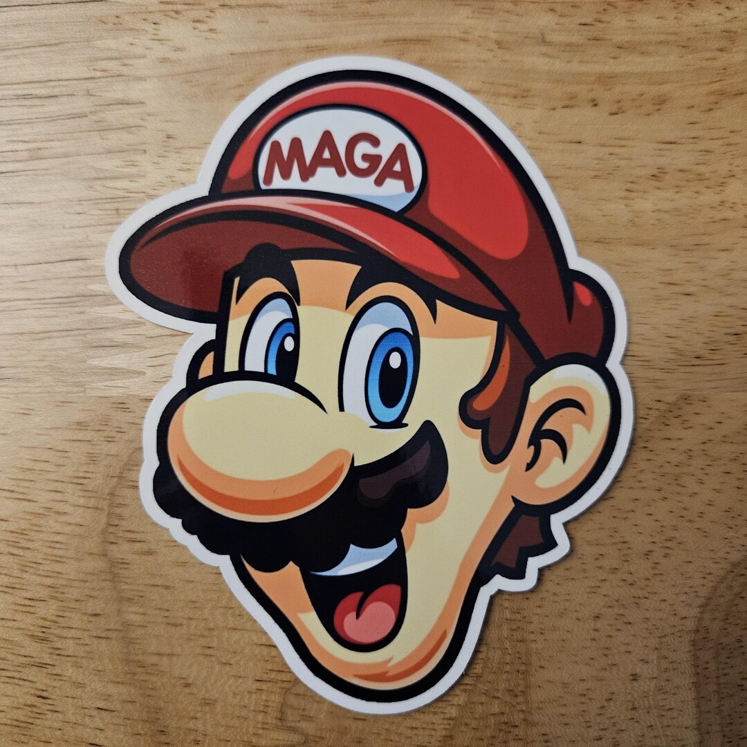 Super Smart Maga Mario | Retro Video Game Inspired Vinyl Decal | Arcade ...