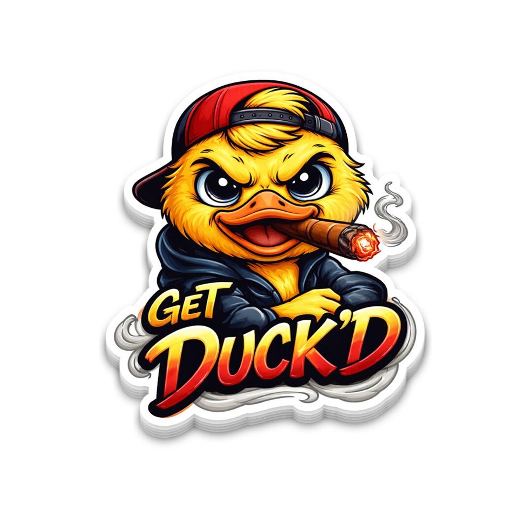 Angry Duck Sticker – 4 Inch Funny Cartoon Duck Vinyl Decal, Sarcastic ...