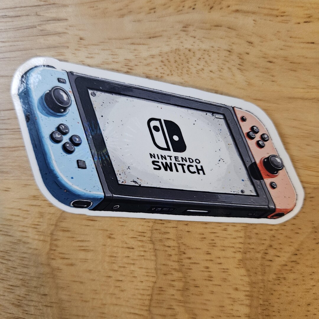 Hand-drawn Nintendo Switch Vinyl Sticker | Cute Gaming Console Decal ...