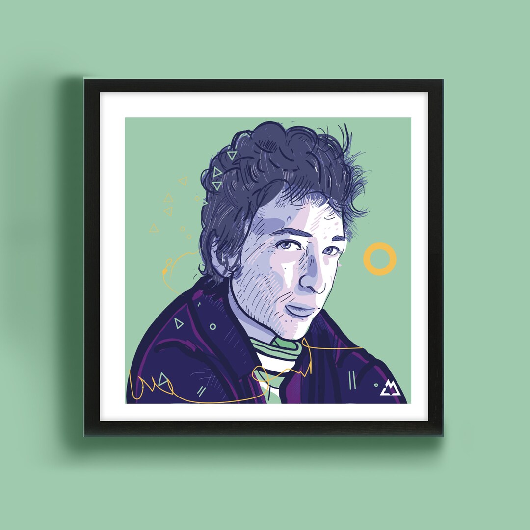 Bob Dylan Wall Art Print - Digital Portrait - Etsy
