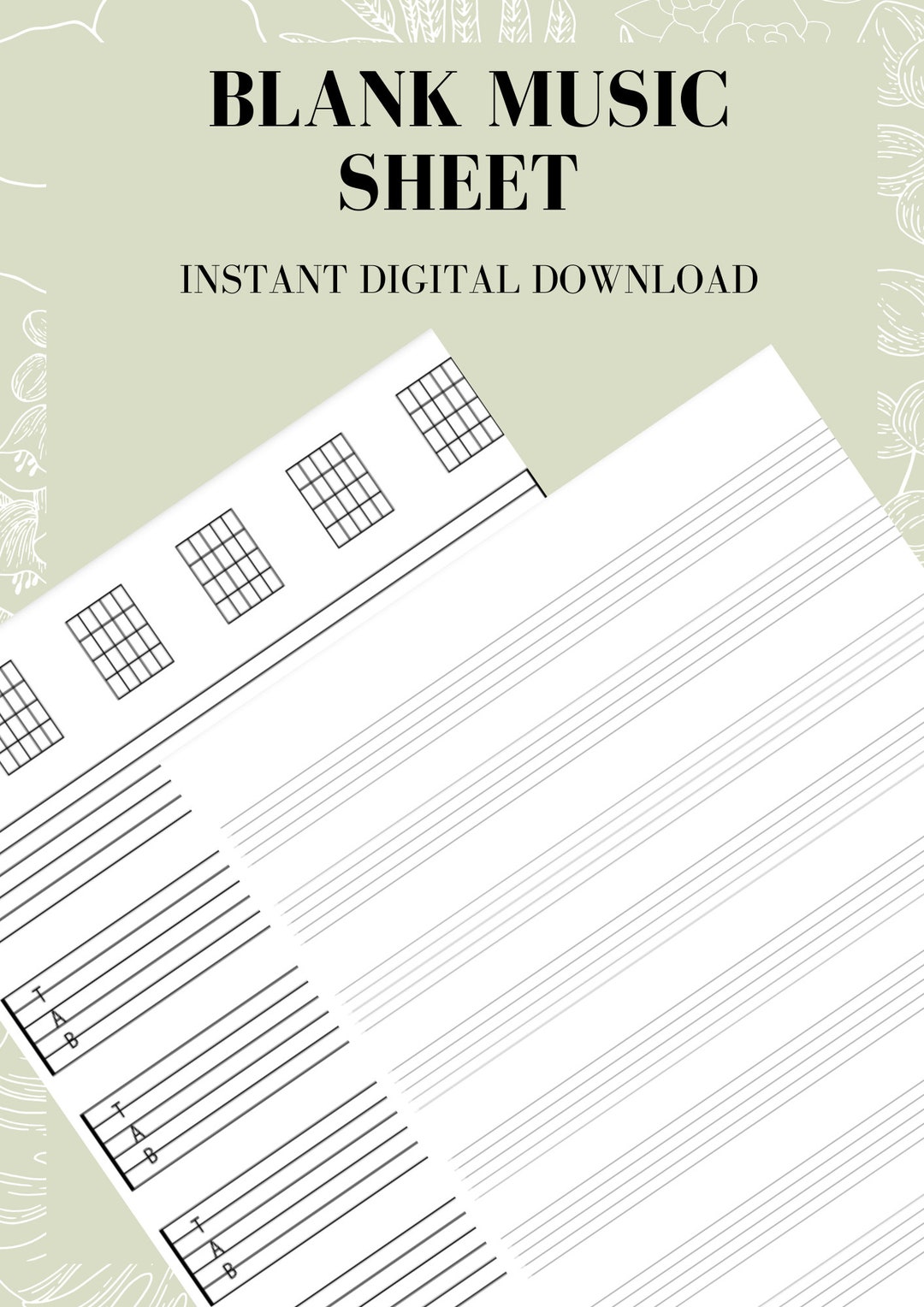 Printable Blank Music Sheets for Letter/a4. Blank Sheet Music Printable ...