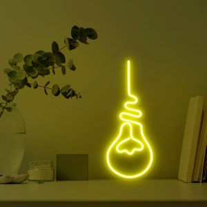 Light Bulb Neon Sign Light Bulb Led Sign Led Neon Sign Light up Sign ...