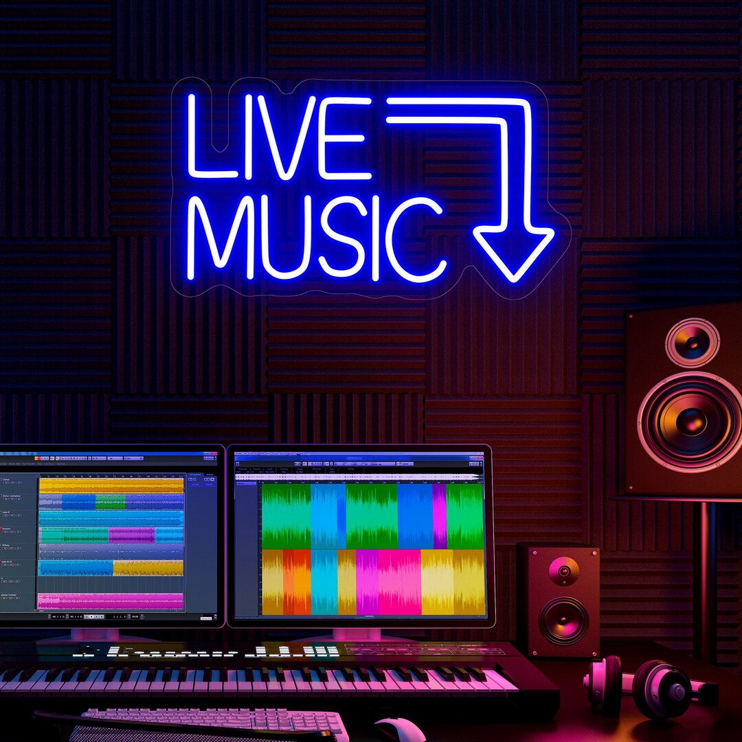 Live Music Neon Sign | Personalized Neon Sign | Lightup Neon Sign ...
