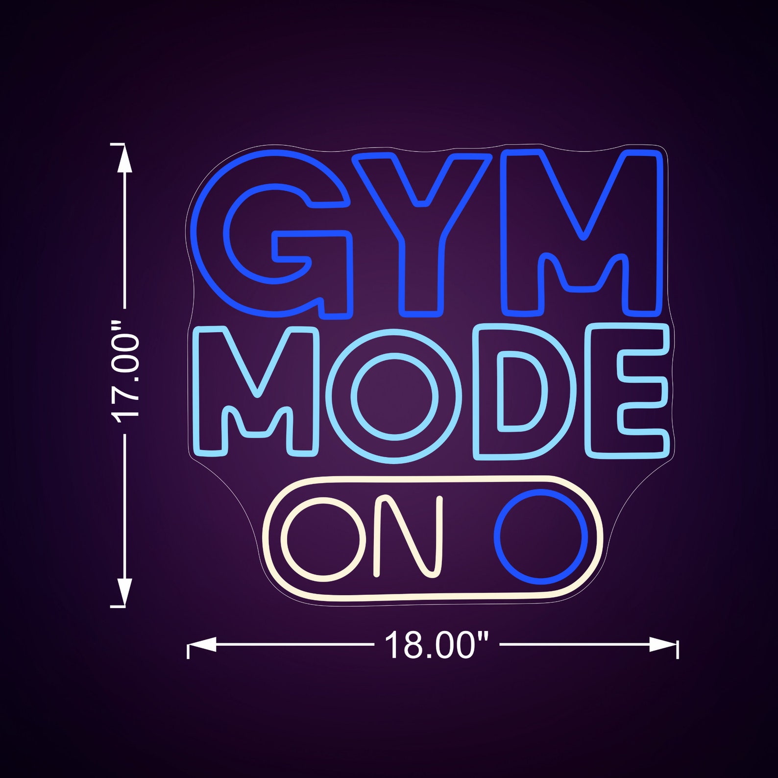 Gym Mode on Neon Sign | Gym Neon Sign | Gym Neon Light | Gym Logo Sign ...