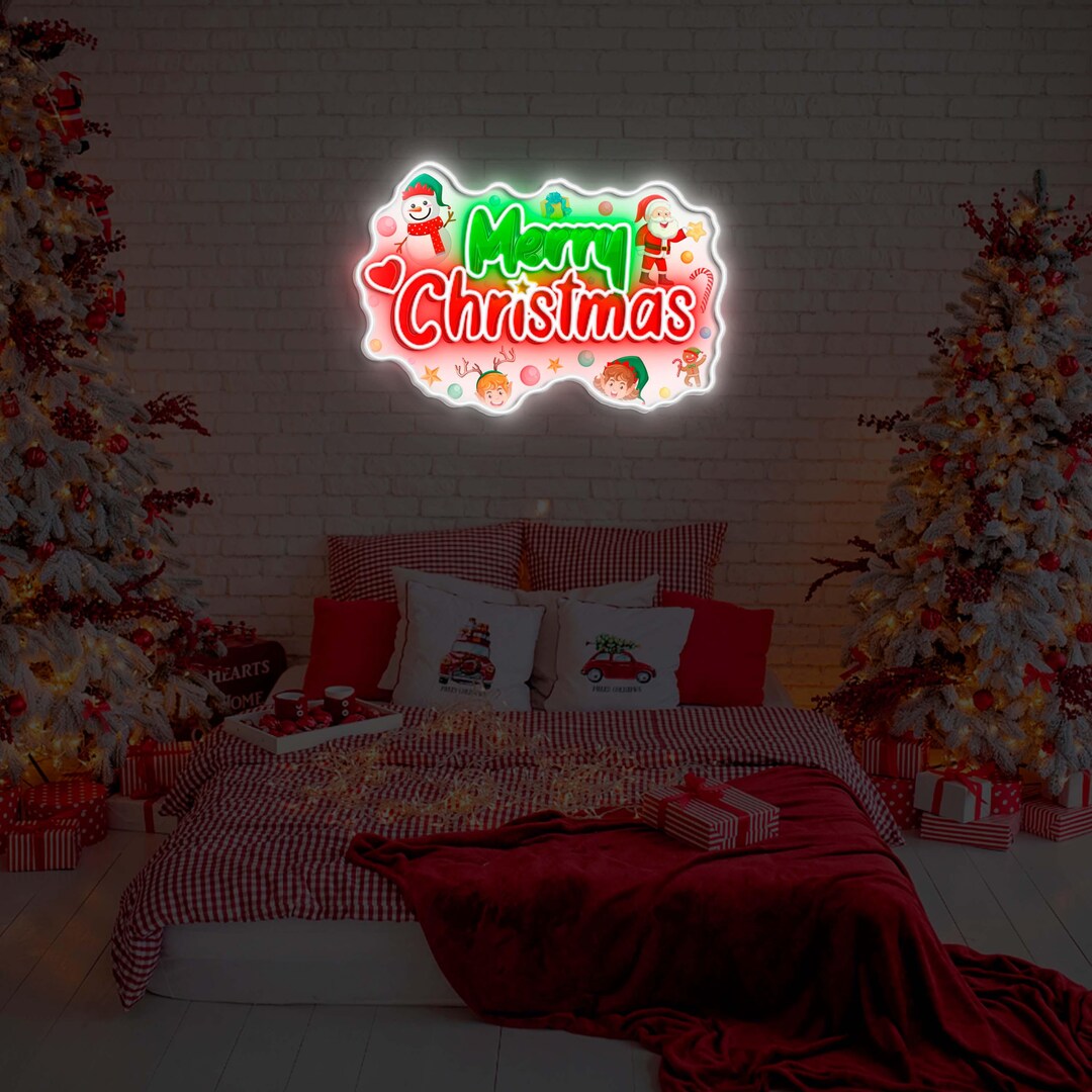 Merry Christmas Neon Sign Led Neon Sign Christmas Decor Personalized ...
