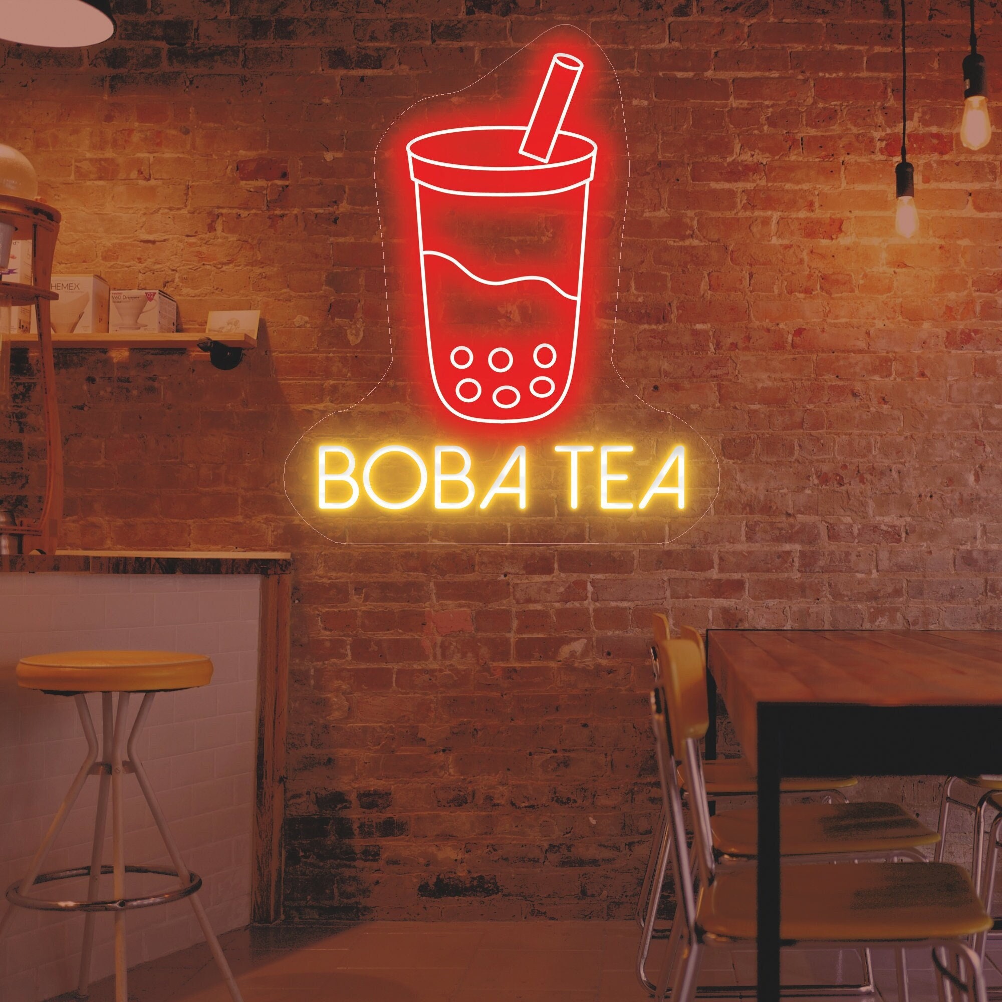 Boba Tea Neon Sign Cafe Neon Sign Custom Led Neon Sign - Etsy