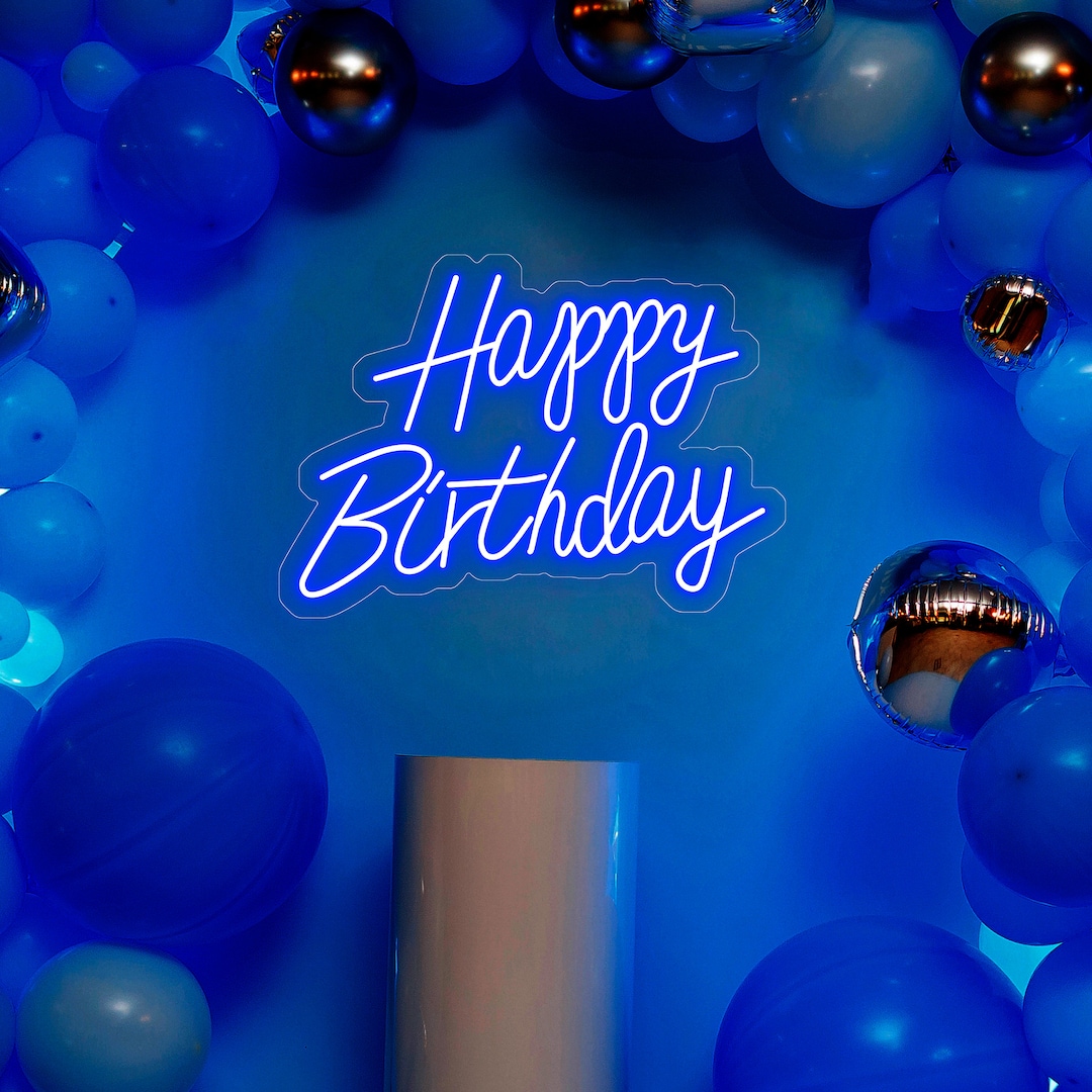Happy Birthday Neon Sign Custom Birthday Sign Birthday Neon Light Birthday Party Decor Led Happy ...