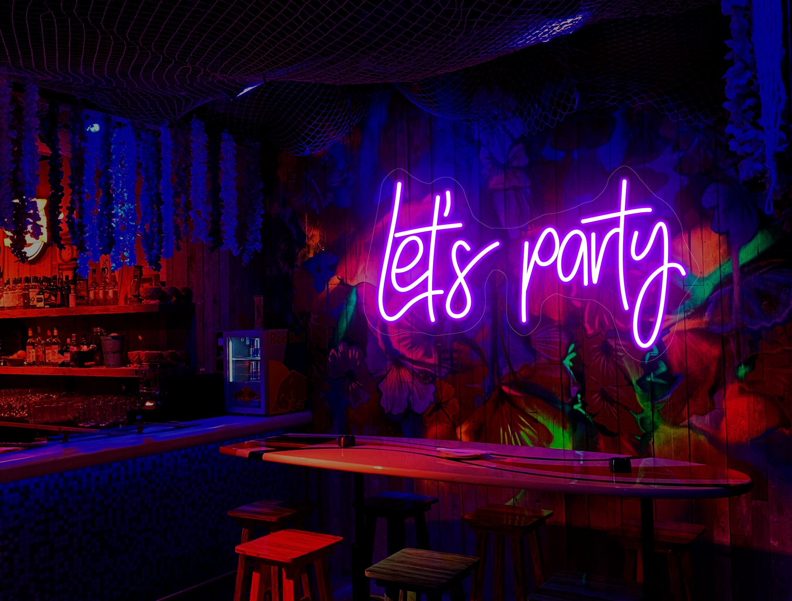 Lets Party Neon Sign Party Neon Light Led Party Decor Sign Custom Party ...