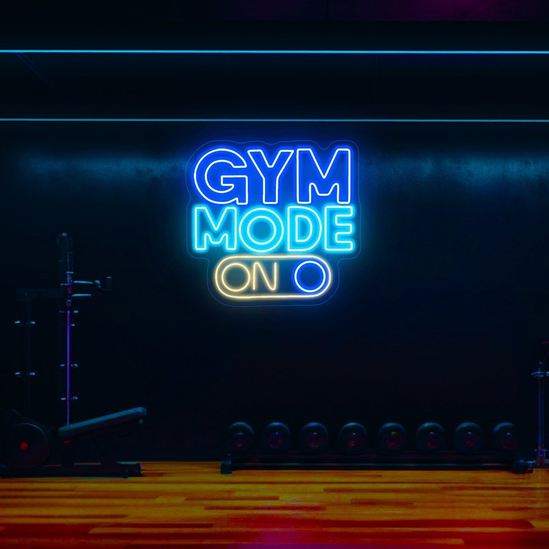 Gym Mode on Neon Sign | Gym Neon Sign | Gym Neon Light | Gym Logo Sign ...
