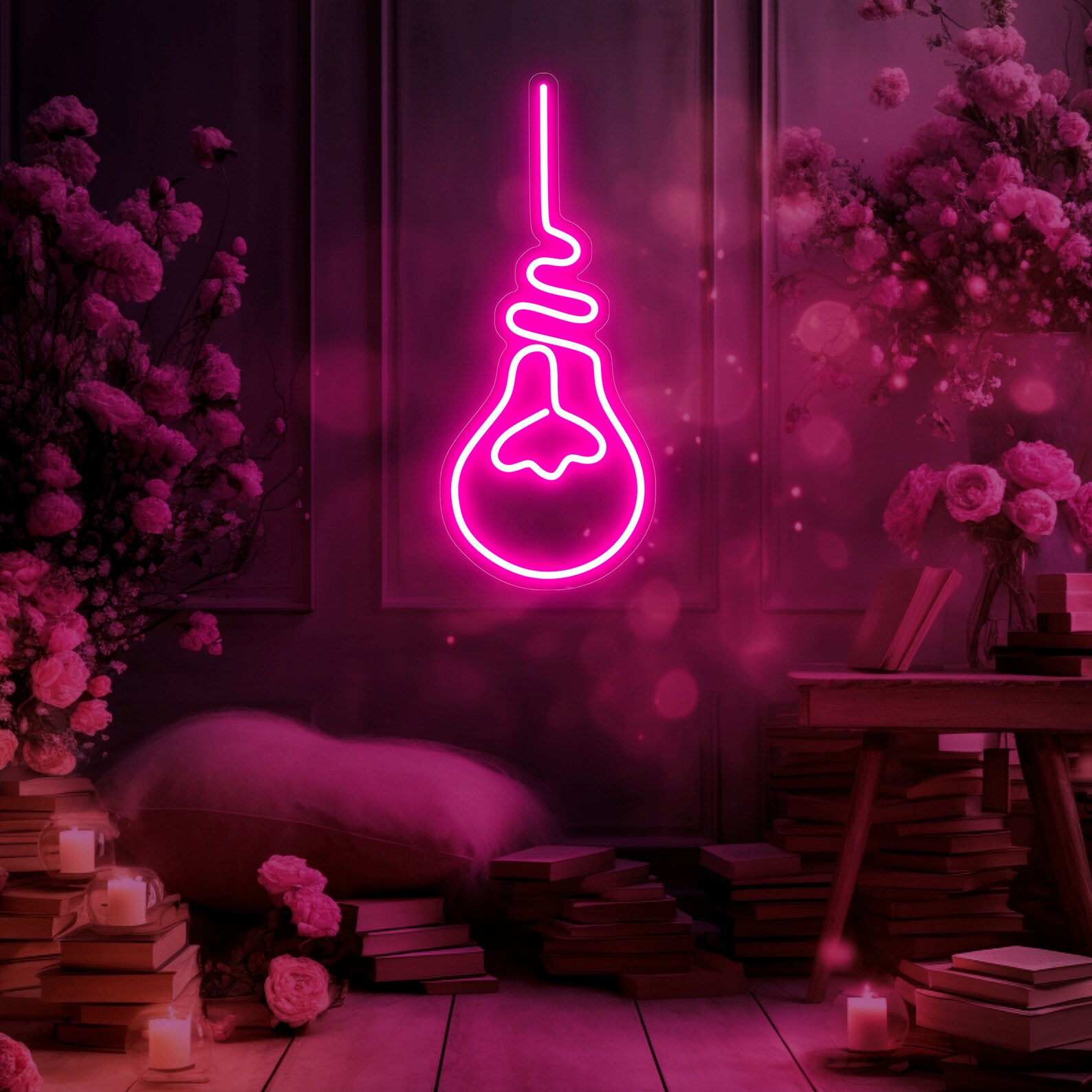 Light Bulb Neon Sign Light Bulb Led Sign Led Neon Sign Light up Sign ...