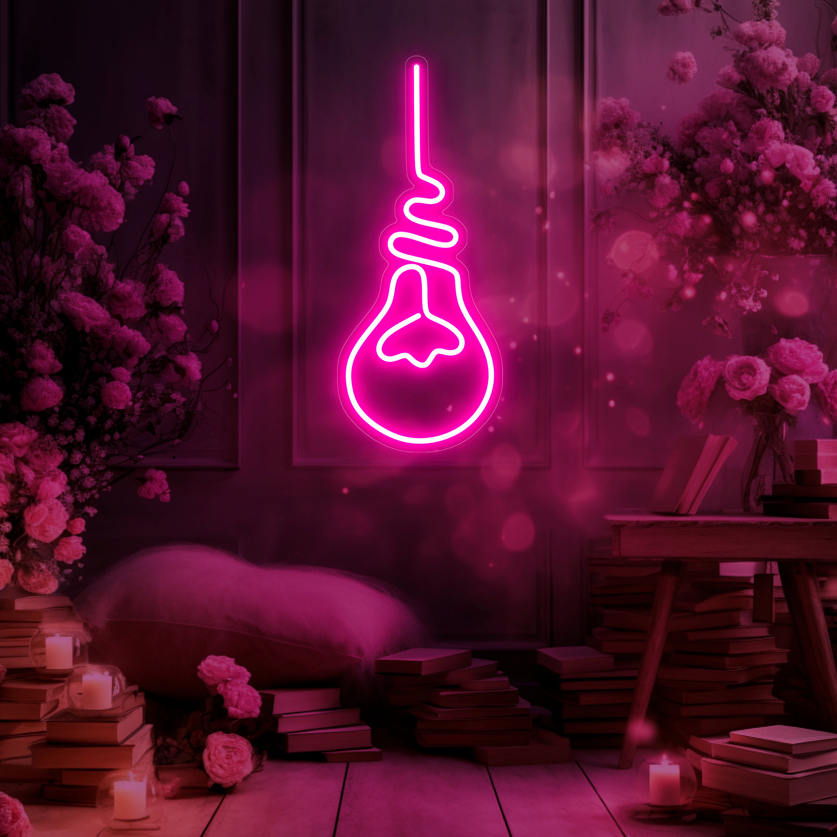 Light Bulb Neon Sign Light Bulb Led Sign Led Neon Sign Light up Sign ...