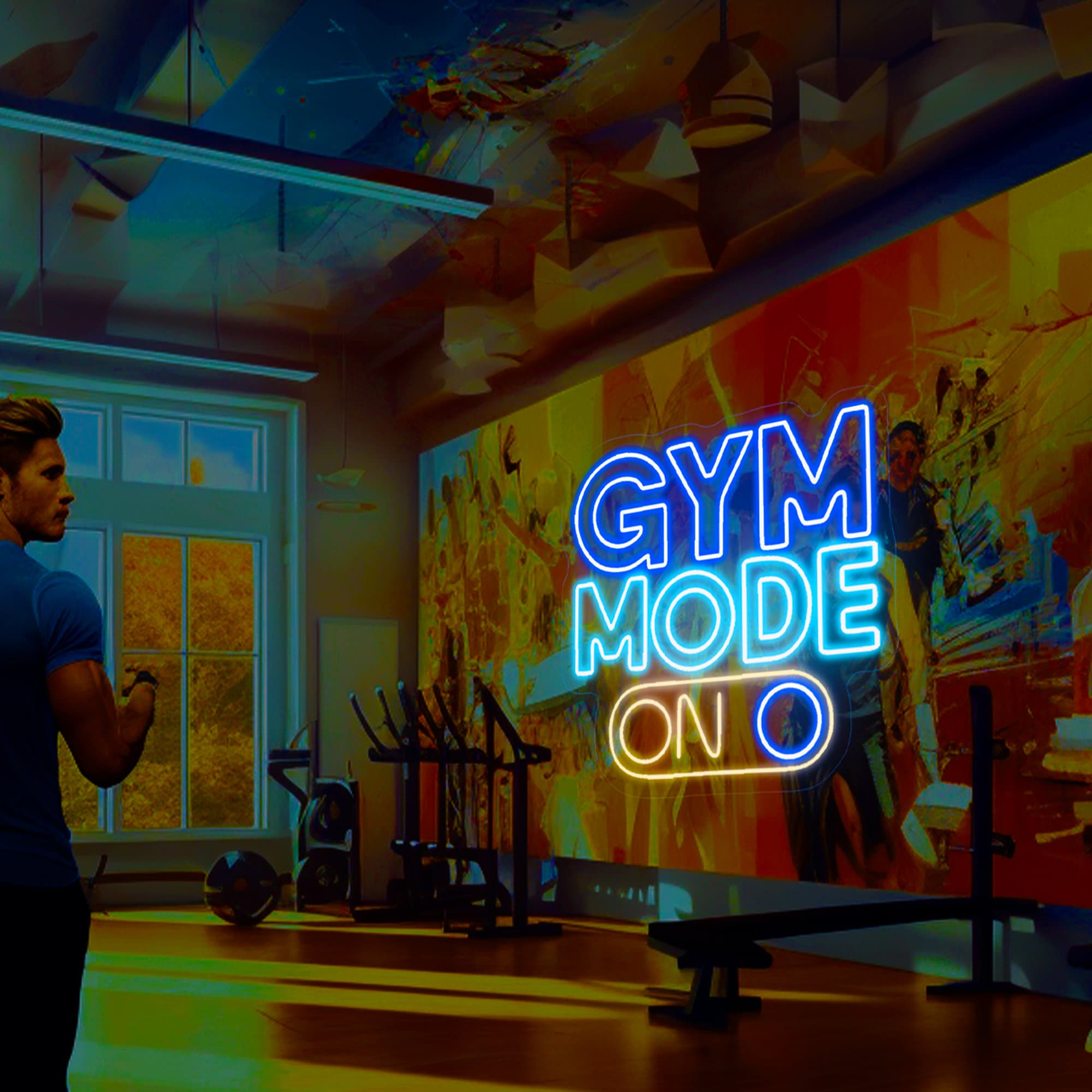 Gym Mode on Neon Sign | Gym Neon Sign | Gym Neon Light | Gym Logo Sign ...