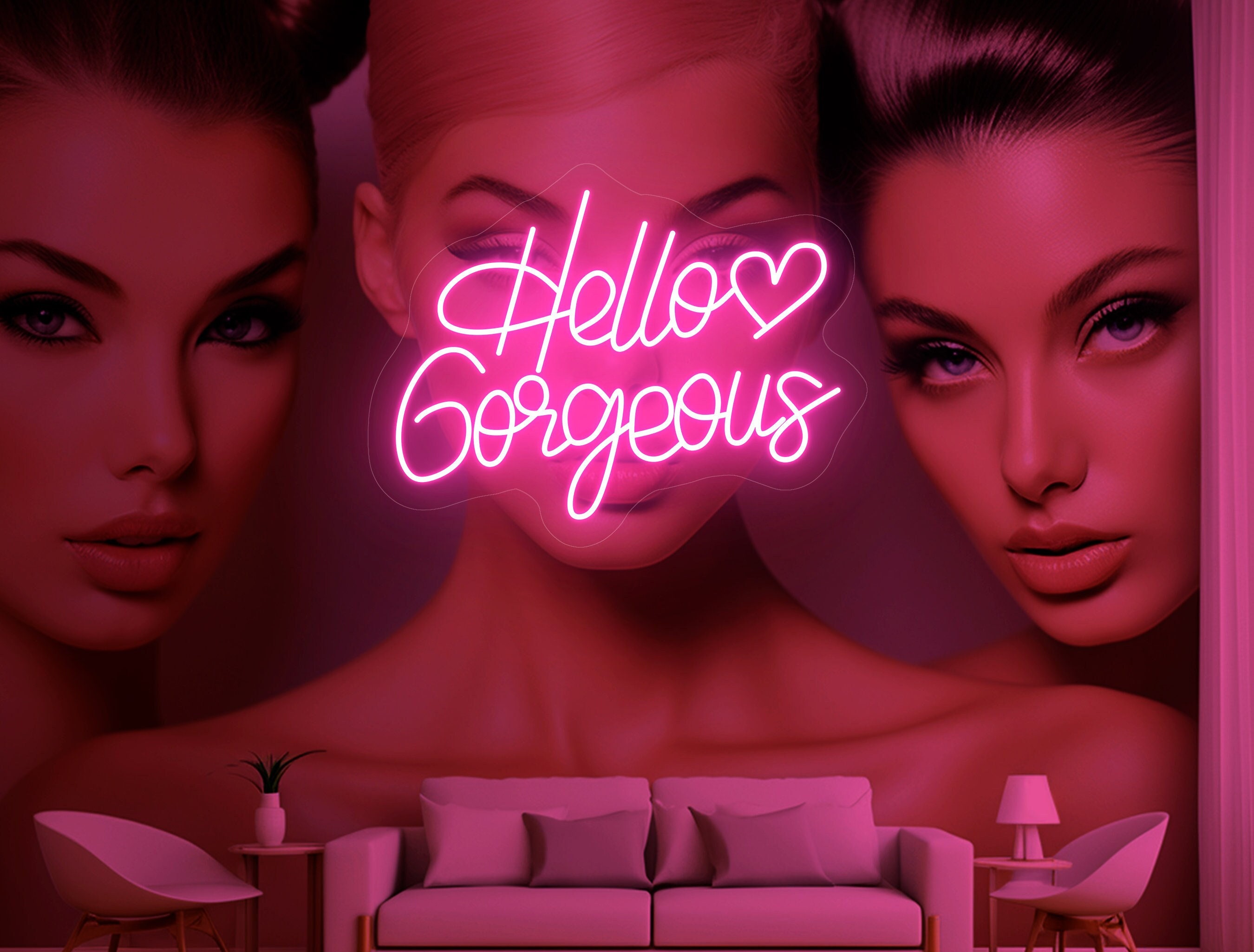 Hello Gorgeous Neon Sign Hello Gorgeous Neon Light Aesthetic Neon Sign ...